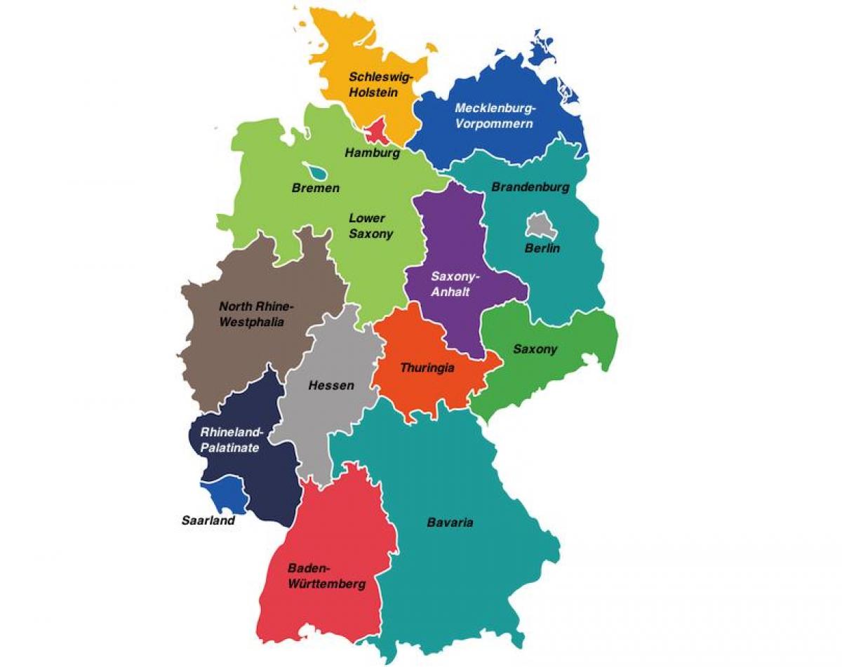 Vokietija regiono žemėlapį - Vokietija regionų žemėlapį (Vakarų ...